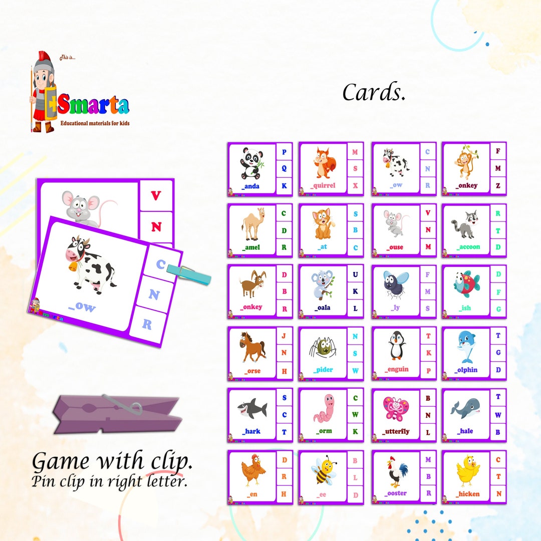 Preschool Activities, Kids Reading Cards - Etsy