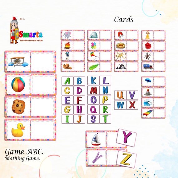 Preschool Alphabet Cards Matching Card Game - Etsy