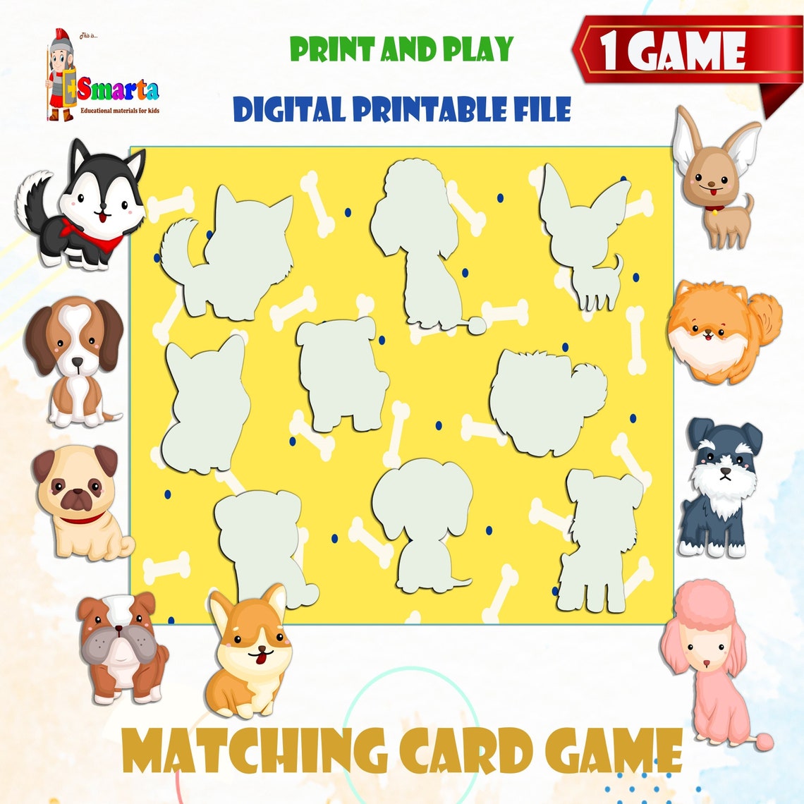 Matching Card Game Learn Animals Activity | Etsy