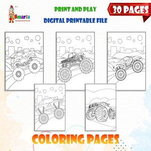 Preschool Curriculum, Monster Truck Pages, Matching Card Game - Etsy