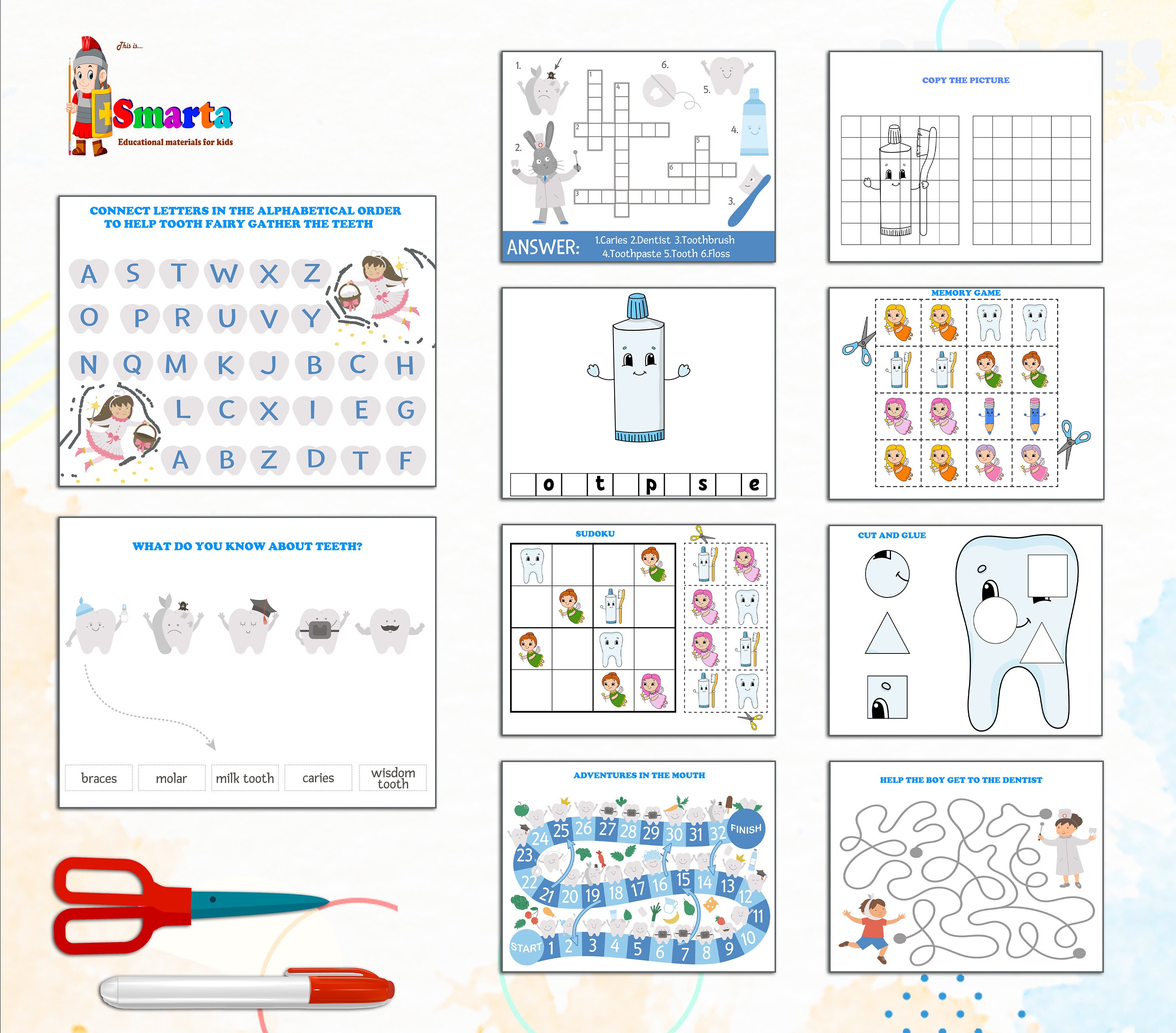 Preschool Worksheets | Dental Health Activities | Early Learning ...