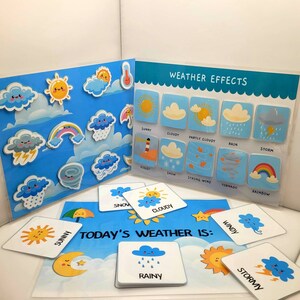 Child Vocabulary Game, Matching Card Game, Weather Activity - Etsy