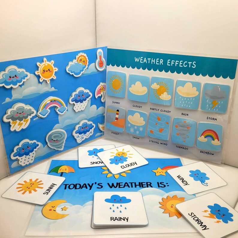 Child Vocabulary Game, Matching Card Game, Weather Activity - Etsy