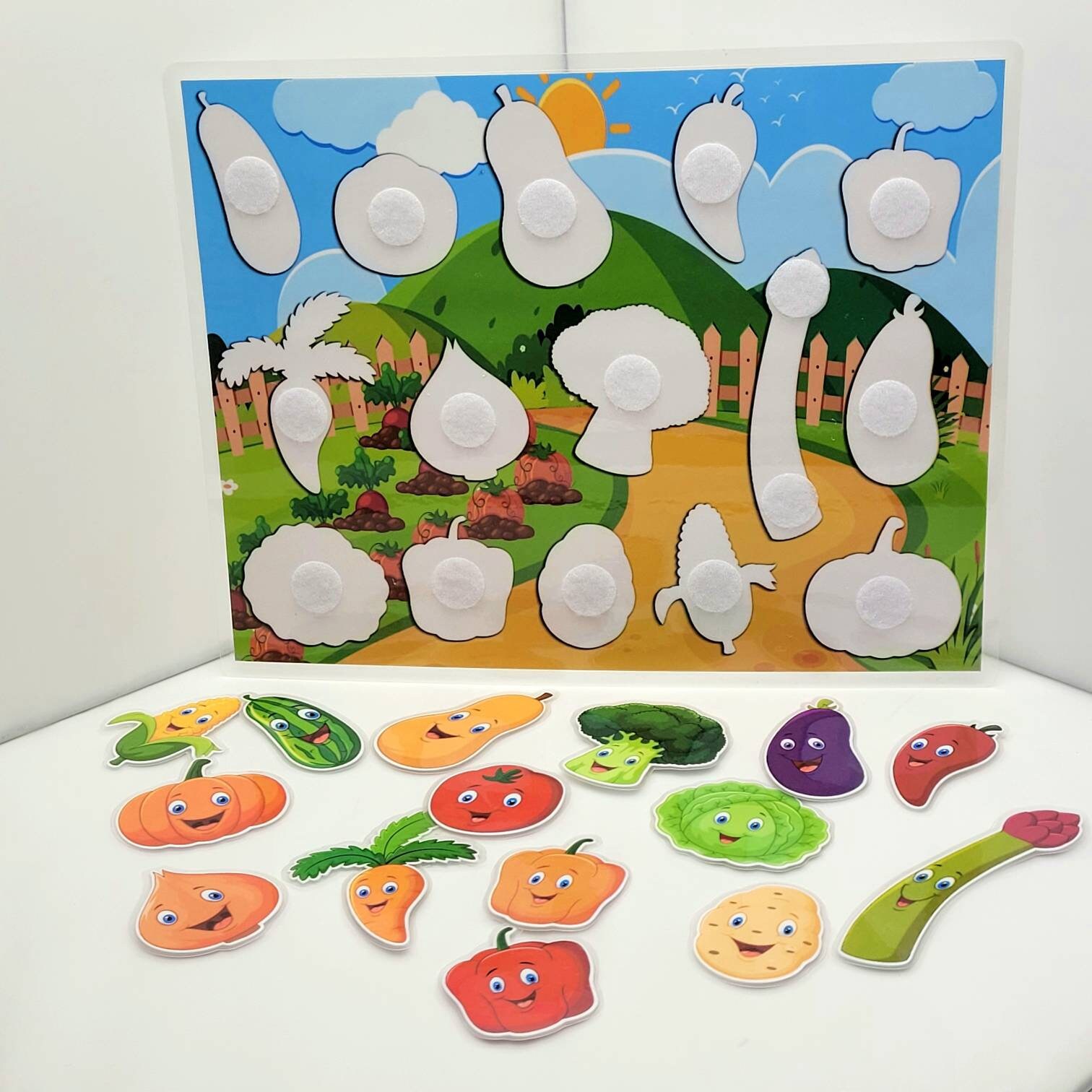 Preschool Curriculum Matching Card Game Vegetables | Etsy