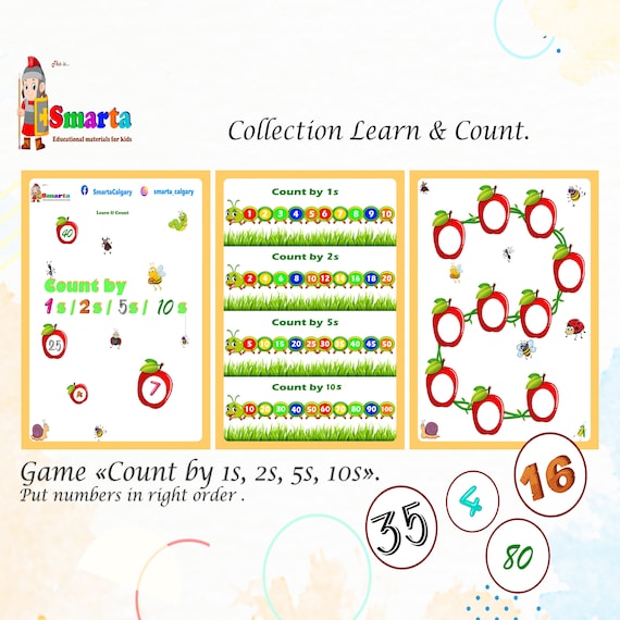 Math Games Preschool Math Cards - Etsy
