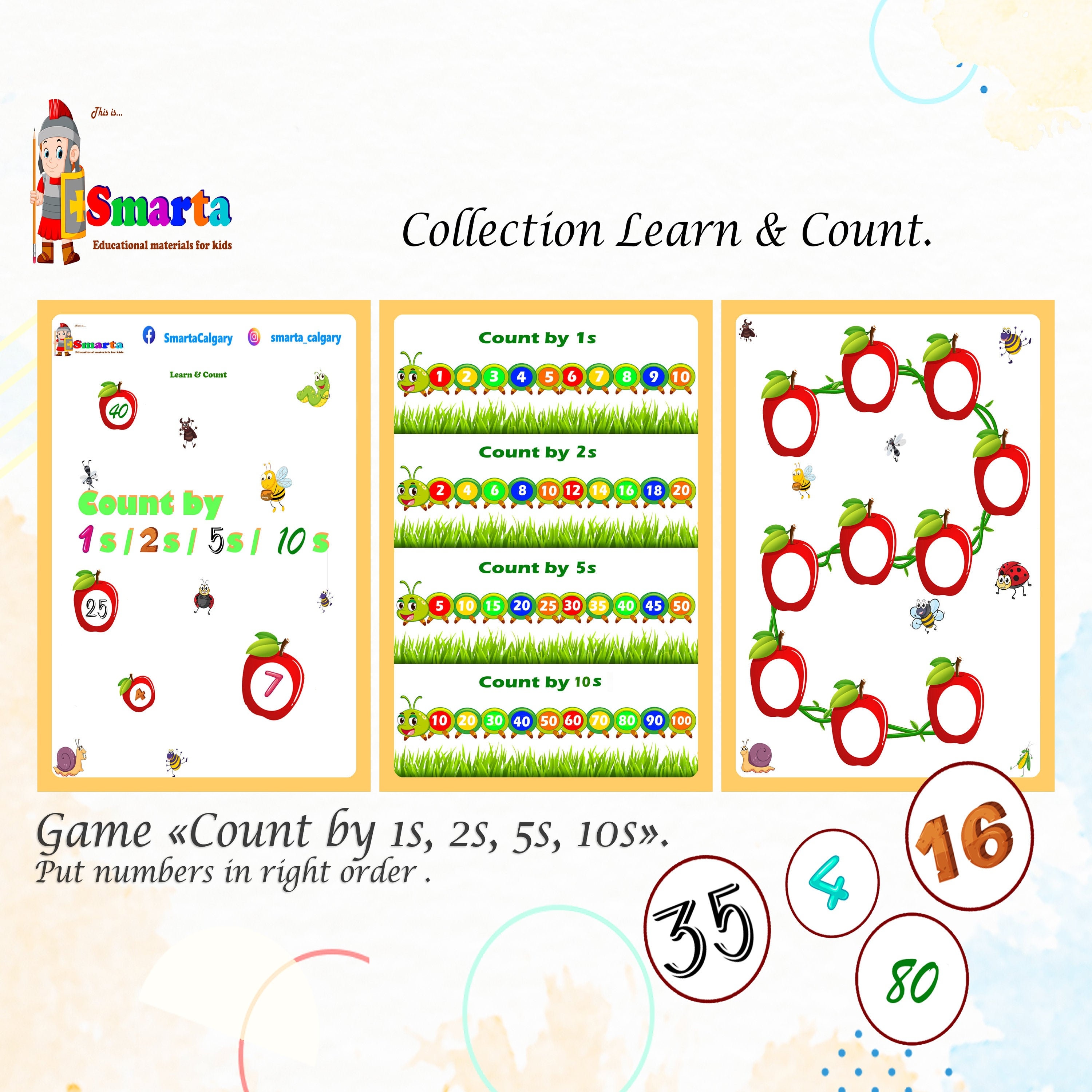 Math Games Preschool Math Cards - Etsy