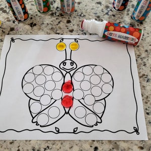 Preschool Art Worksheets, Butterflies Coloring Pages Dot Markers ...