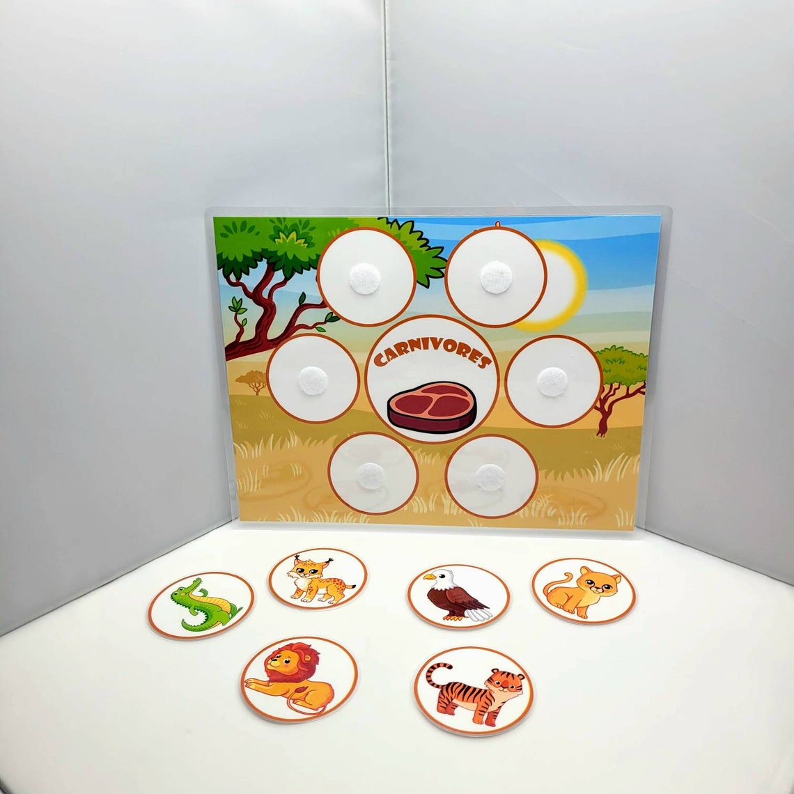 Preschool Animals Activity Matching Card Game Savannah - Etsy