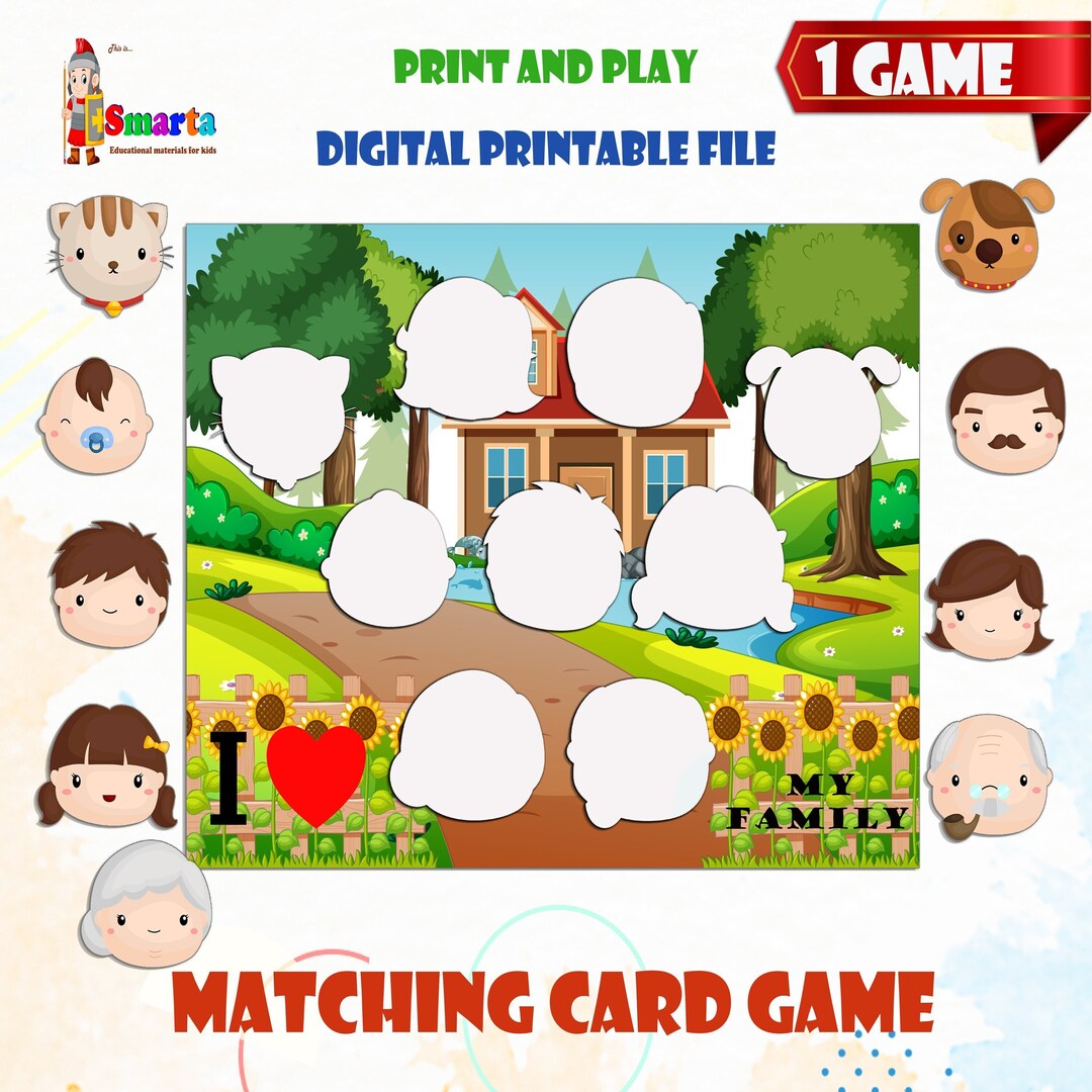Preschool Education, Child Development Game My Family - Etsy Canada