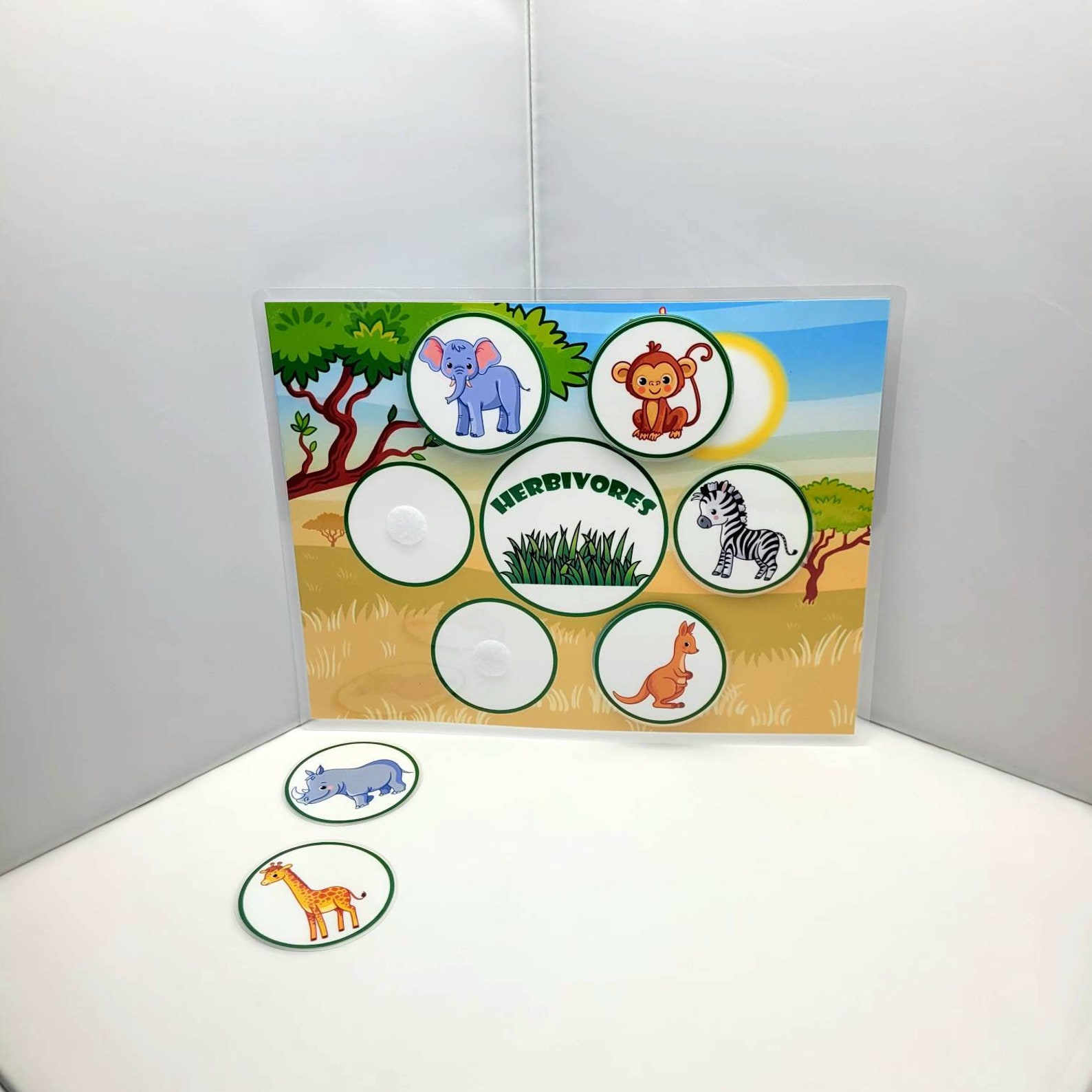 Preschool Animals Activity Matching Card Game Savannah - Etsy