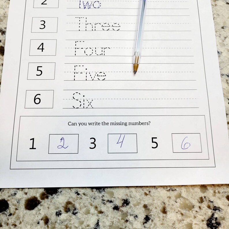 Preschool Tracing Numbers Handwriting Practice Spelling - Etsy