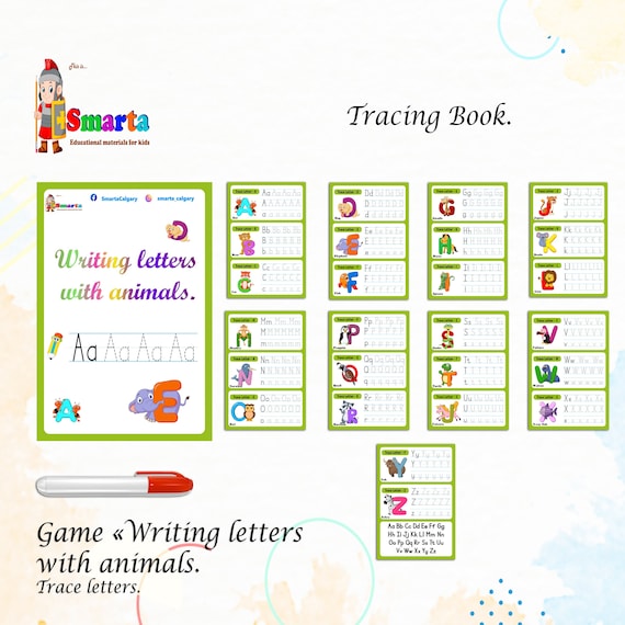 Preschool Alphabet Tracing Worksheets | Etsy