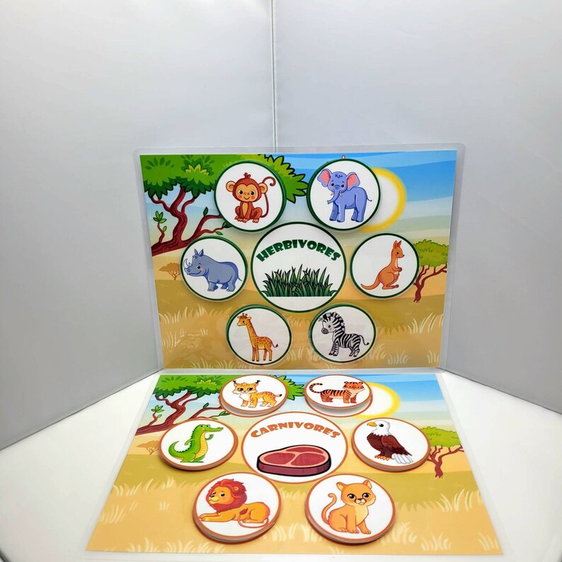 Preschool Animals Activity Matching Card Game Savannah - Etsy