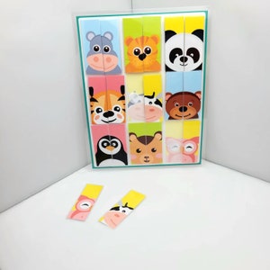 Matching Card Game, Preschool Learn Animals Activity - Etsy