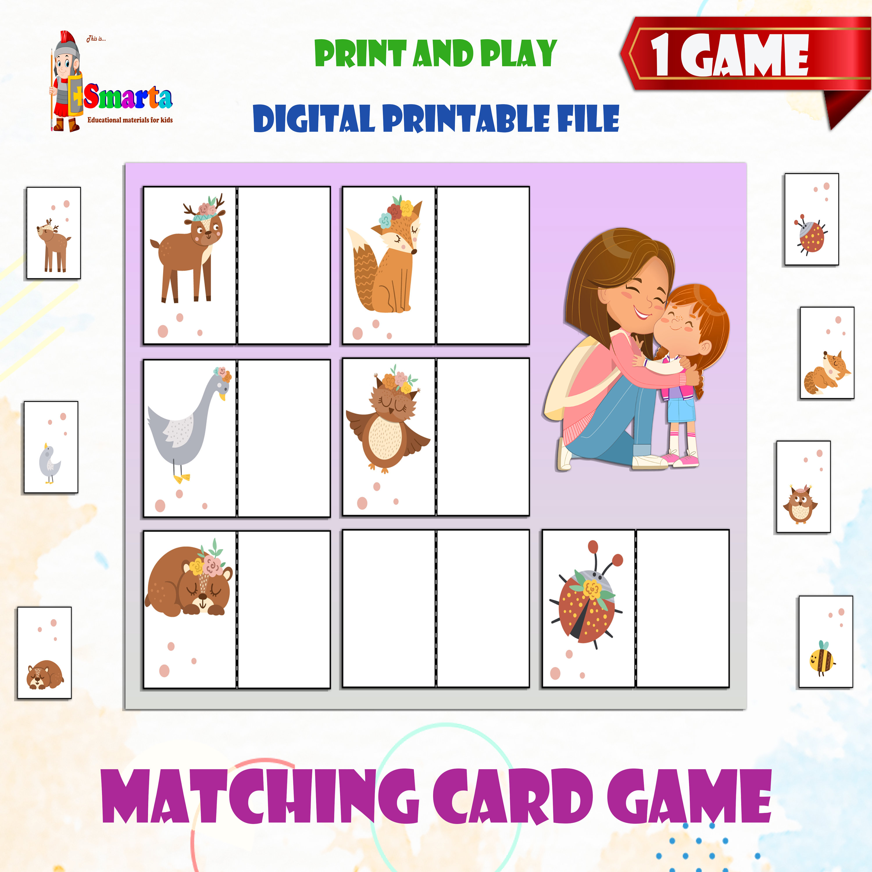 Printable Curriculum, Matching Card Game, Mothers Day Pages - Etsy