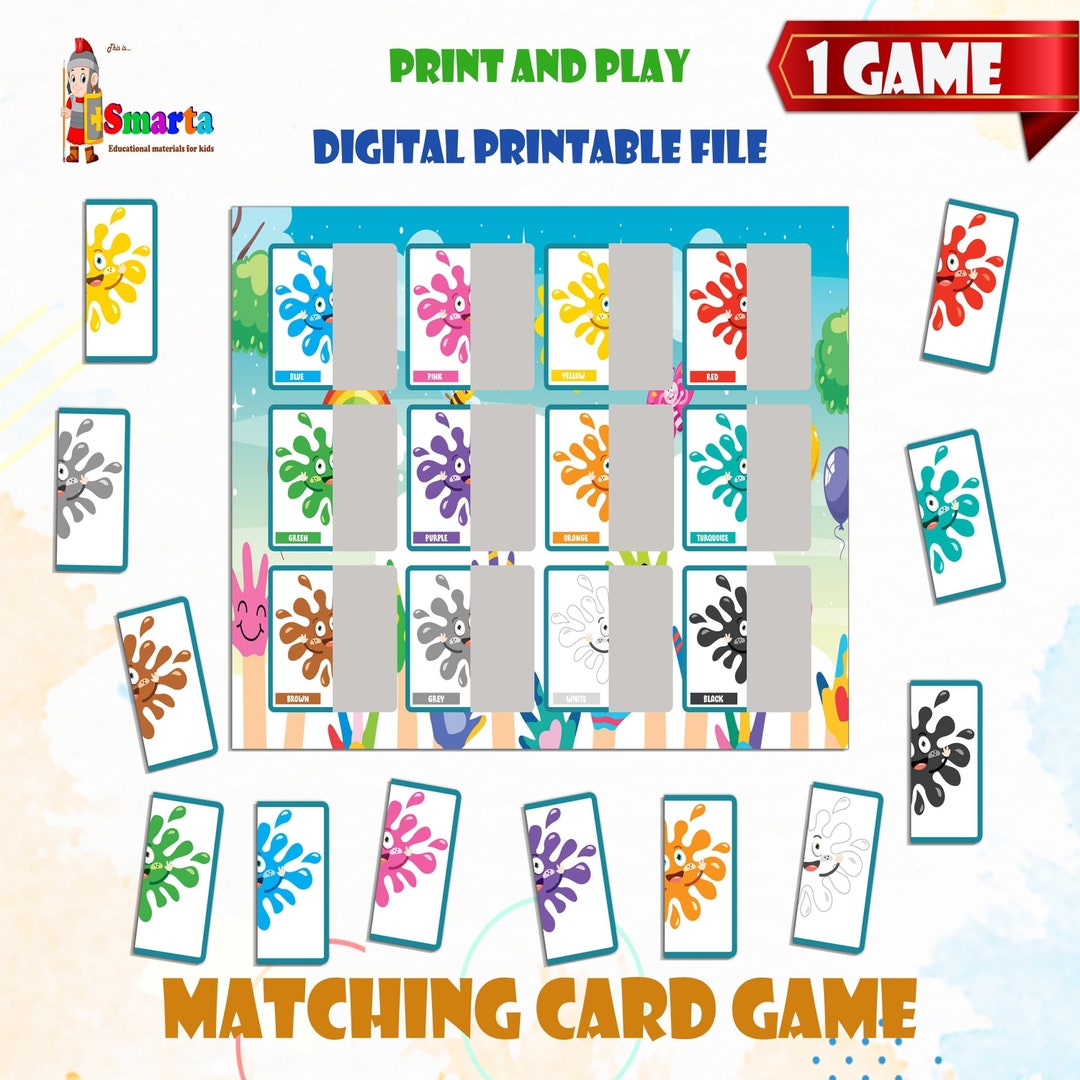 Preschool Curriculum, Matching Card Game, Learn Colors - Etsy