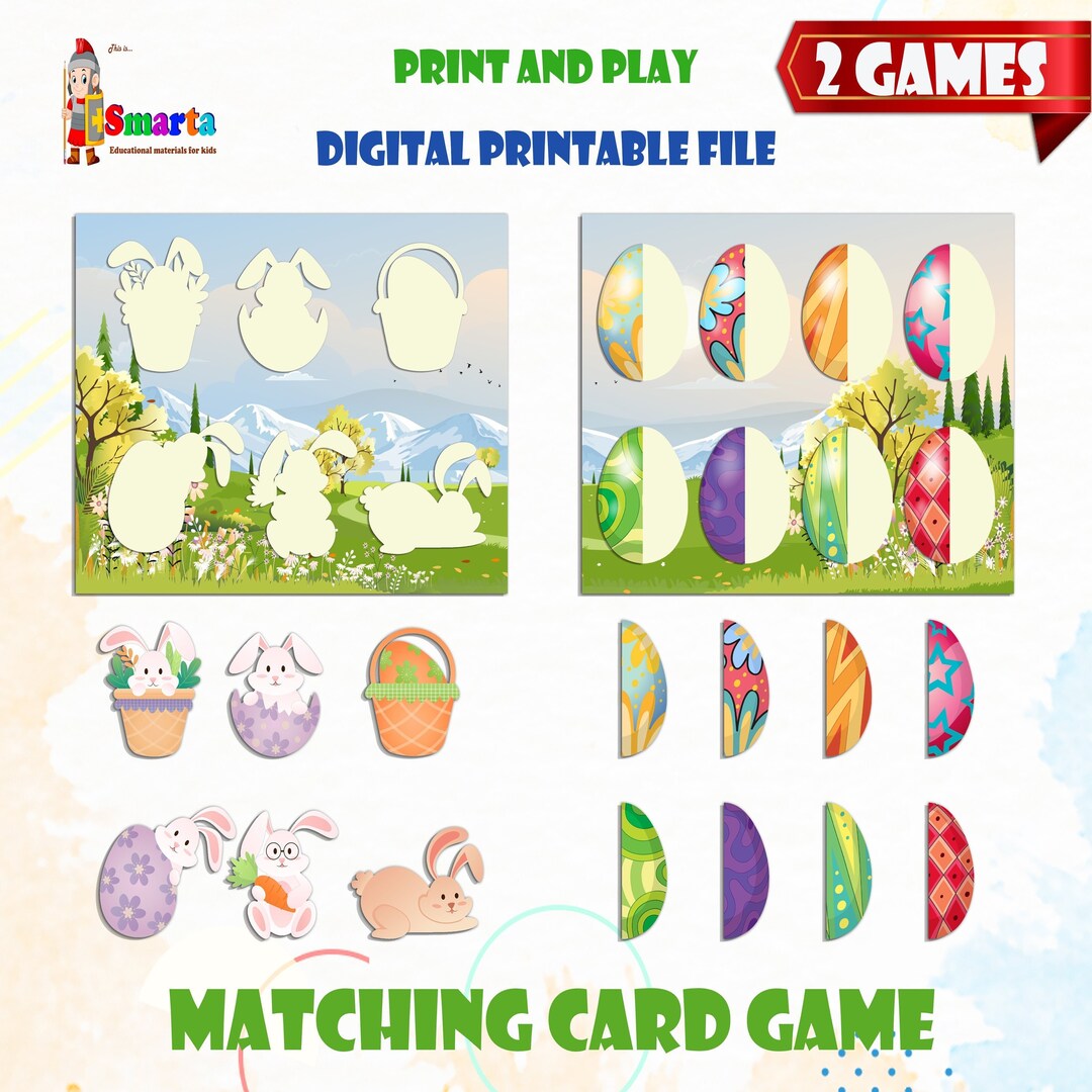 Child Development, Matching Card Game, Easter Activity - Etsy