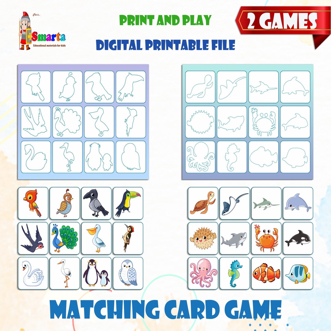 Preschool Curriculum, Matching Card Game, Attention Activity - Etsy