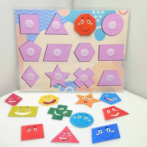 Preschool Curriculum. Matching Card Game Shapes - Etsy