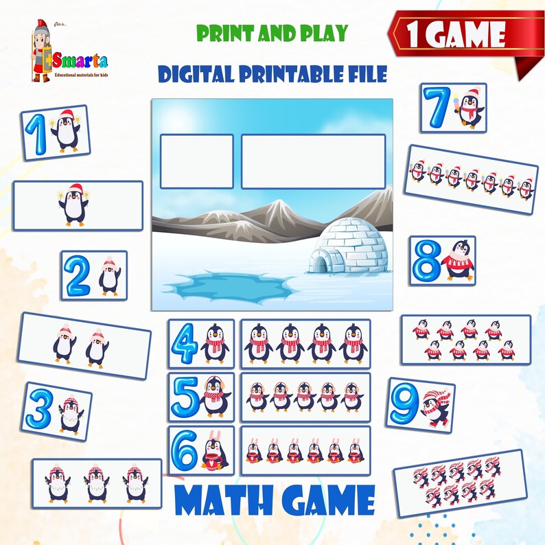 Preschool Curriculum Math Printable Matching Card Game - Etsy