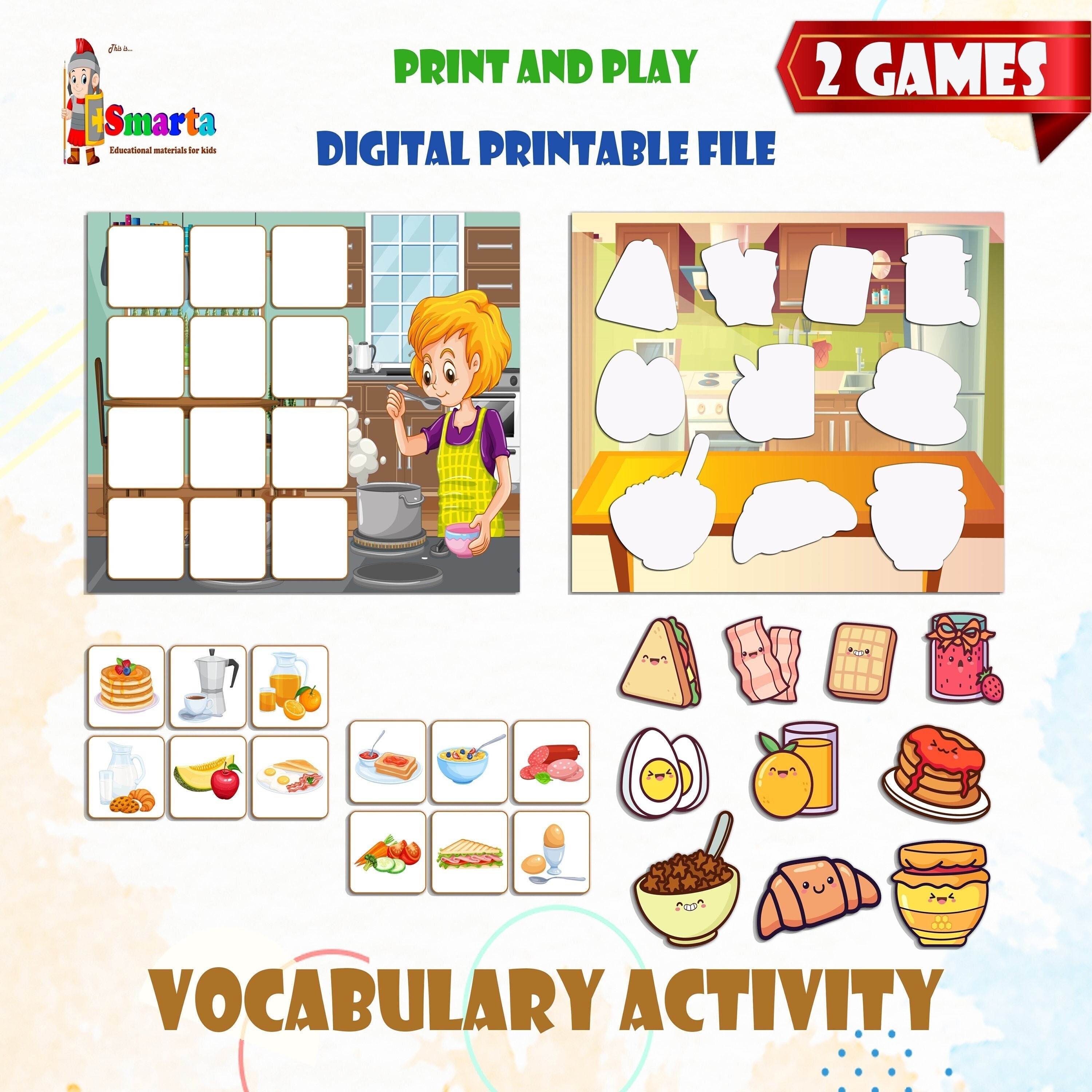 Child Development Game Vocabulary Activity | Etsy