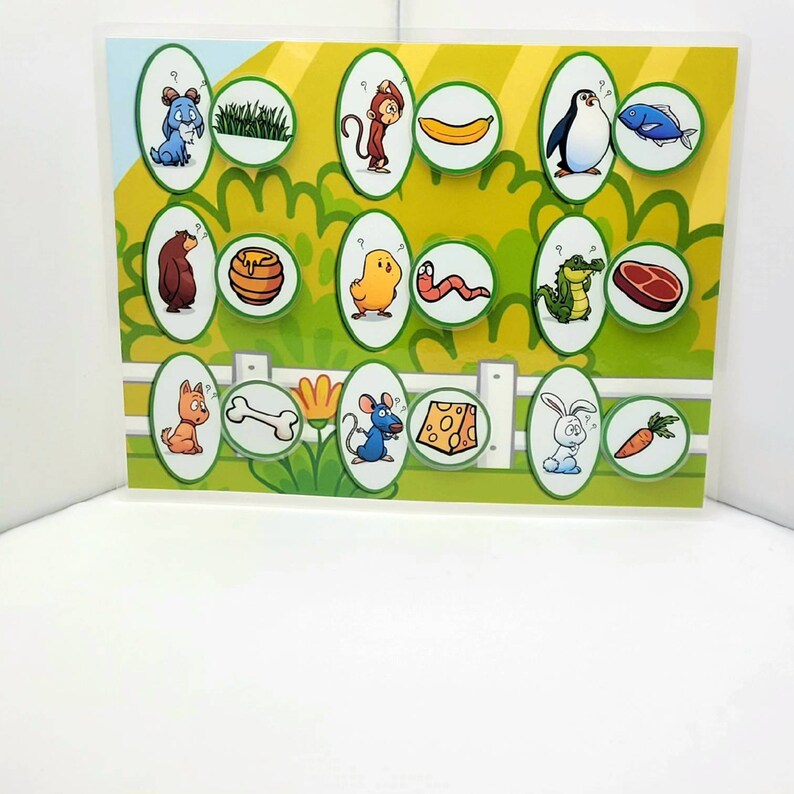 Child Development Matching Card Game Learn Animals - Etsy