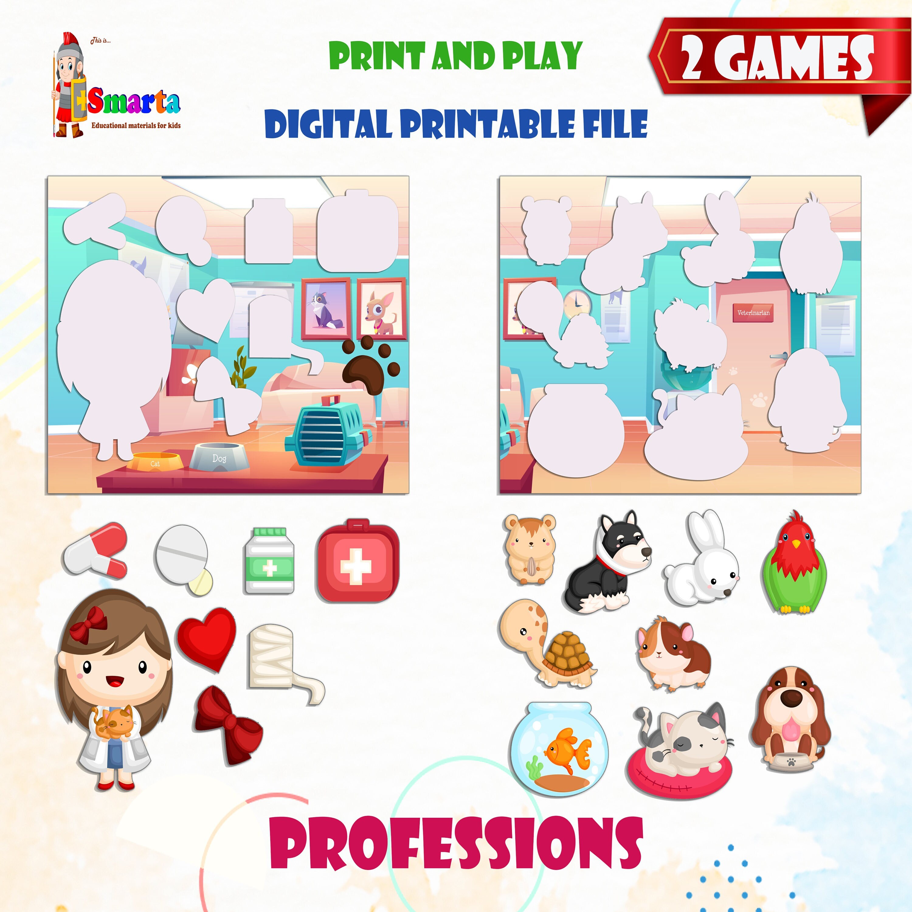 Printable Curriculum Matching Card Game Professions Activity - Etsy