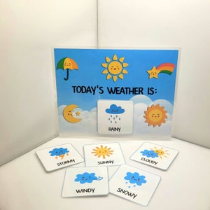 Child Vocabulary Game, Matching Card Game, Weather Activity - Etsy