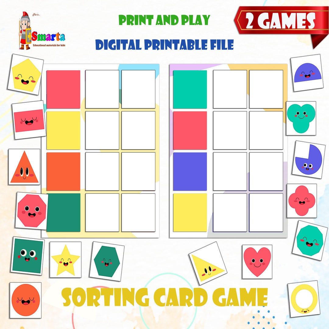 Education Card Game, Learn Shapes Activity - Etsy