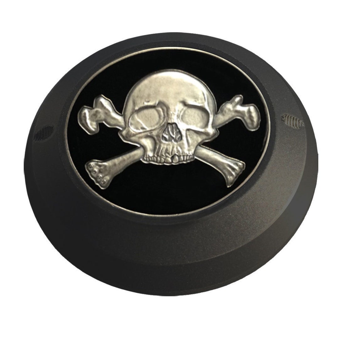 Motordog69 Harley Black Gas Cap Coin Mount Set With Skull and ...