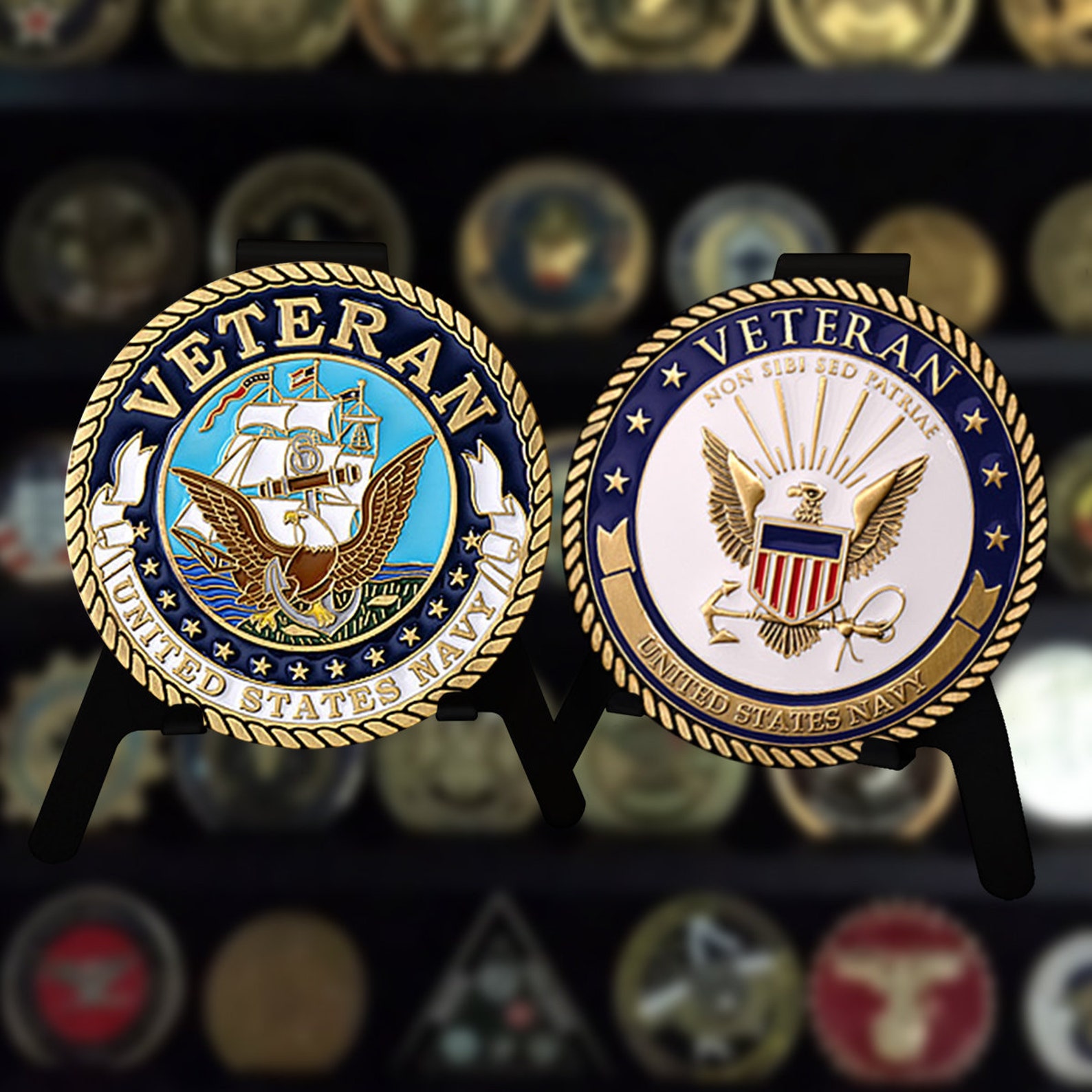 Veteran Navy Challenge Coin - Etsy