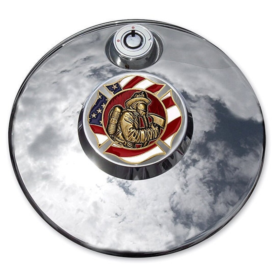 Motordog69 Harley Fuel Door Coin Mount Set With Fire Rescue Flag Coin ...