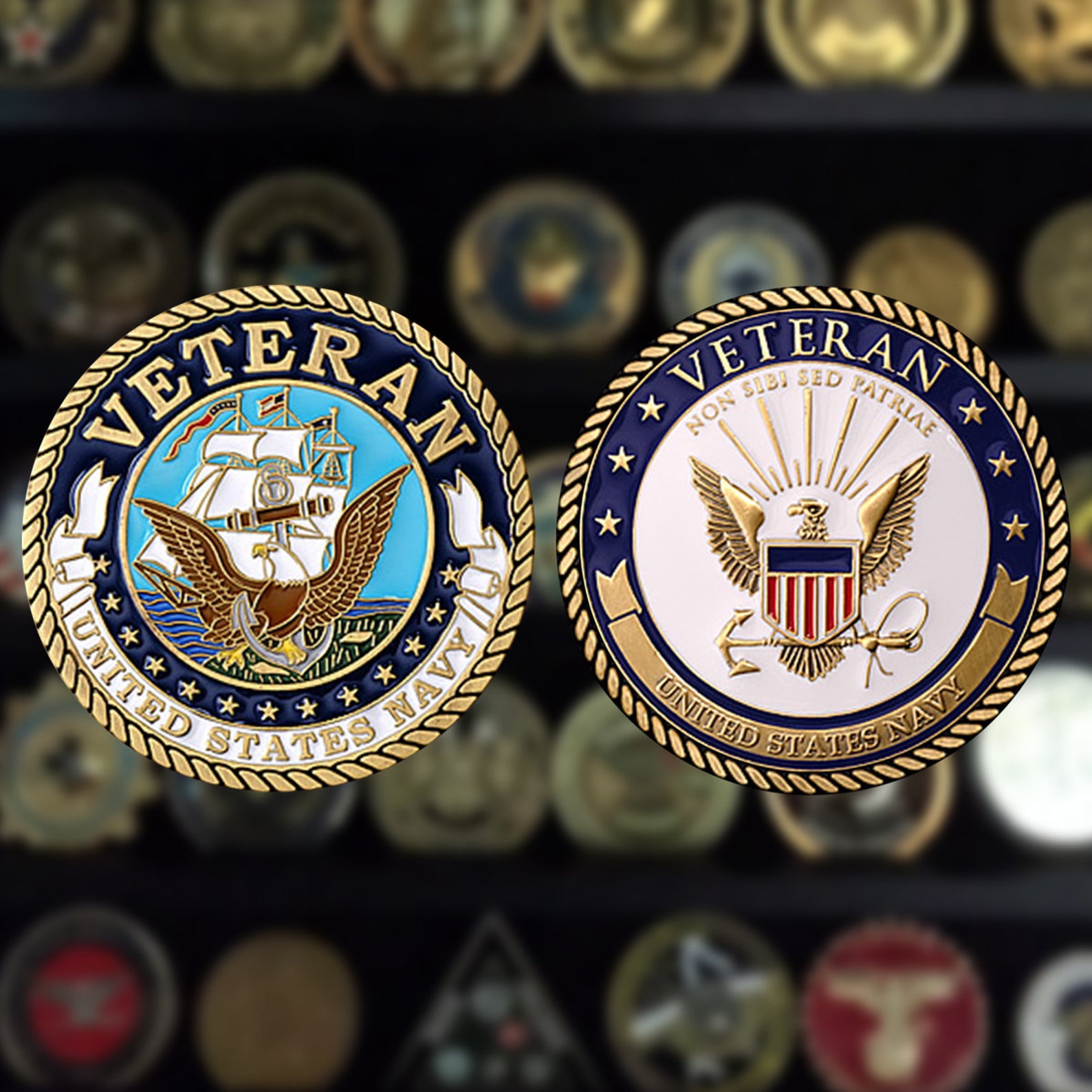 Veteran Navy Challenge Coin - Etsy