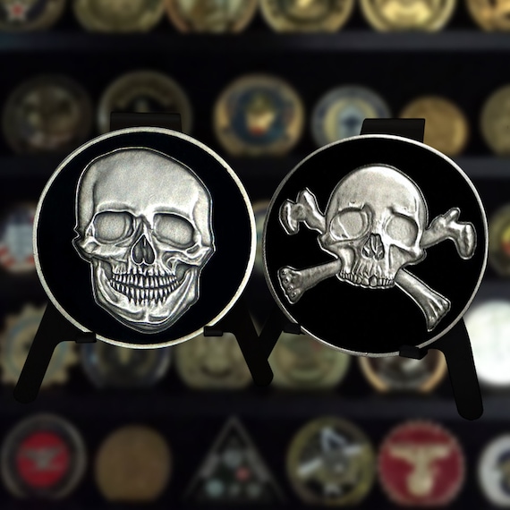 Motordog69 Skull and Crossbones 3 D Challenge Coin - Etsy