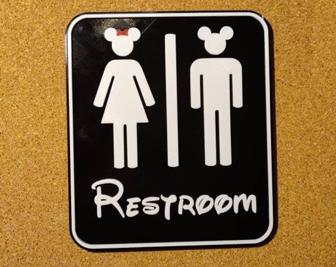Disney Bathroom Sign | 3D Printed | Boy and Girl | Disney Restroom Sign ...