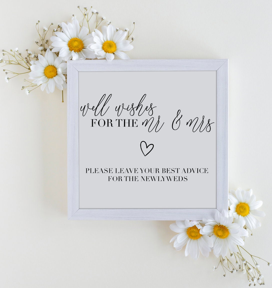 Printable Well Wishes/advice Wedding Sign - Etsy