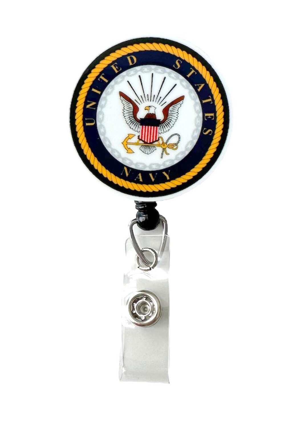 Badge Reel, Navy Logo Acrylic, United States Navy, Badge Holder Swivel ...
