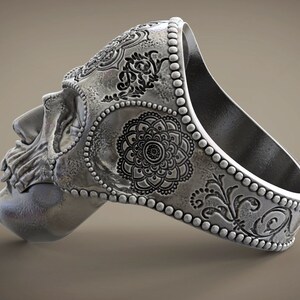 Sugar Skull Ring Ultra Realistic 3d Printed Wax Pattern for - Etsy