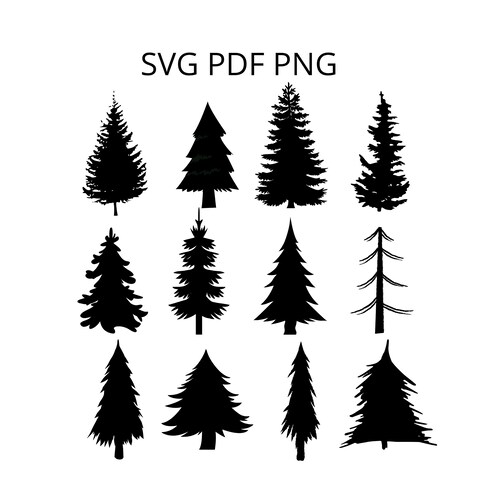 Pine Tree Bundle Svg. Pine Spruce Tree Svg. Christmas Tree - Etsy