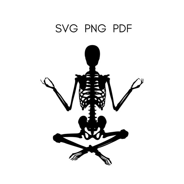 Skeleton Yoga Svg - Etsy