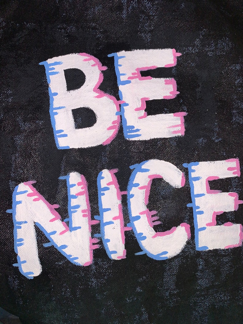 BE NICE Painted Denim Jacket - Etsy