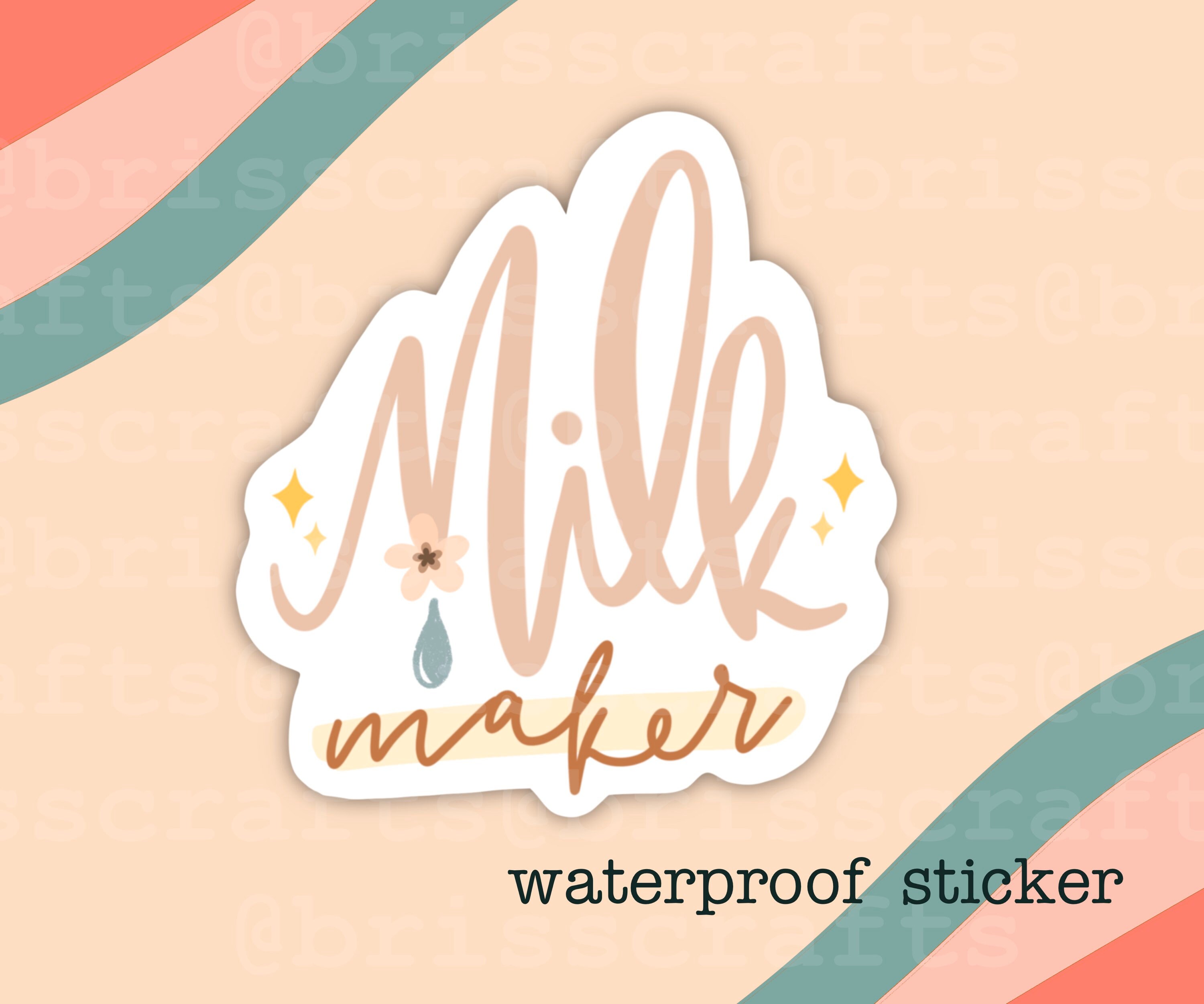 Milk maker waterproof sticker breastfeeding sticker breast | Etsy