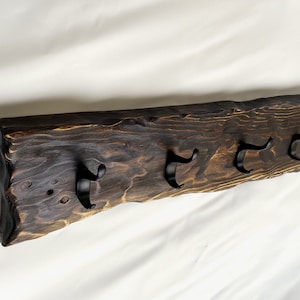 COAT RACK Live Edge, Rustic Style, 4 Hooks. H 21 - Etsy