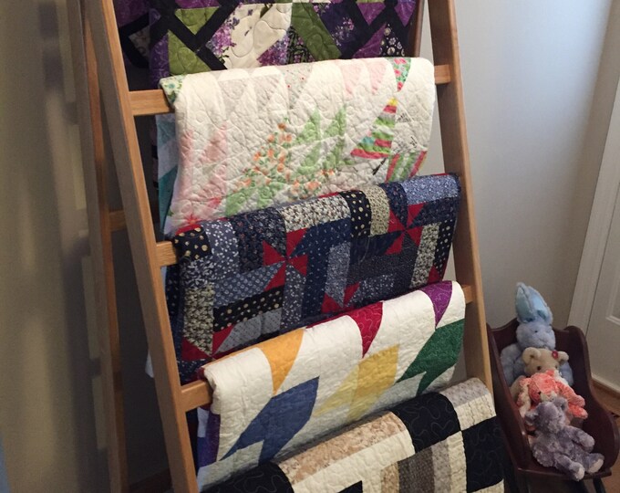 Hand Crafted Custom Made NEW Solid Red Oak Wood Quilt Rack - Etsy