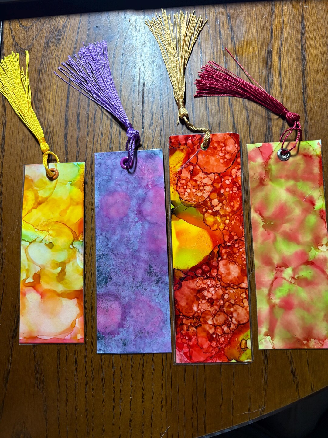 Alcohol Ink Bookmarks - Etsy