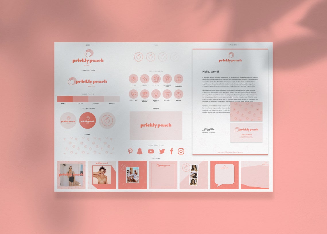 Brand Identity Kit Custom Logo With Social Media Branding Kit - Etsy