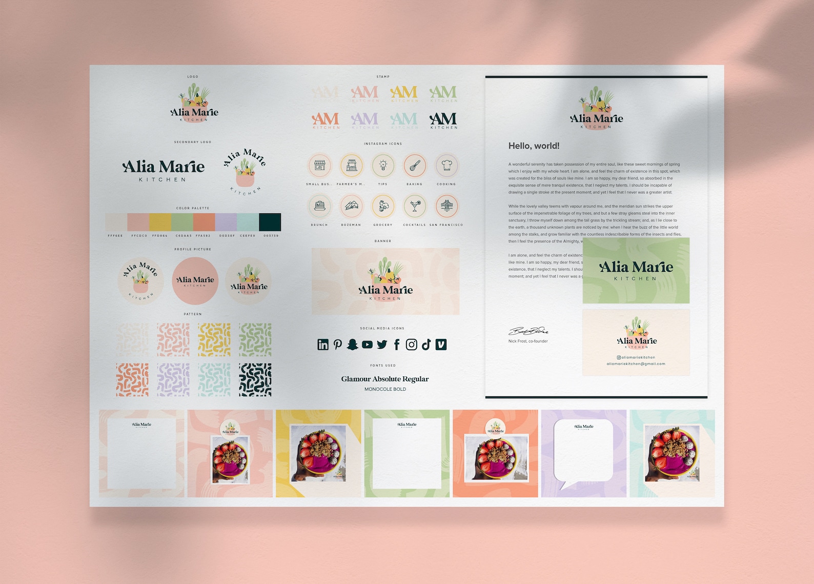 Brand Identity Kit Custom Logo With Social Media Branding Kit | Etsy