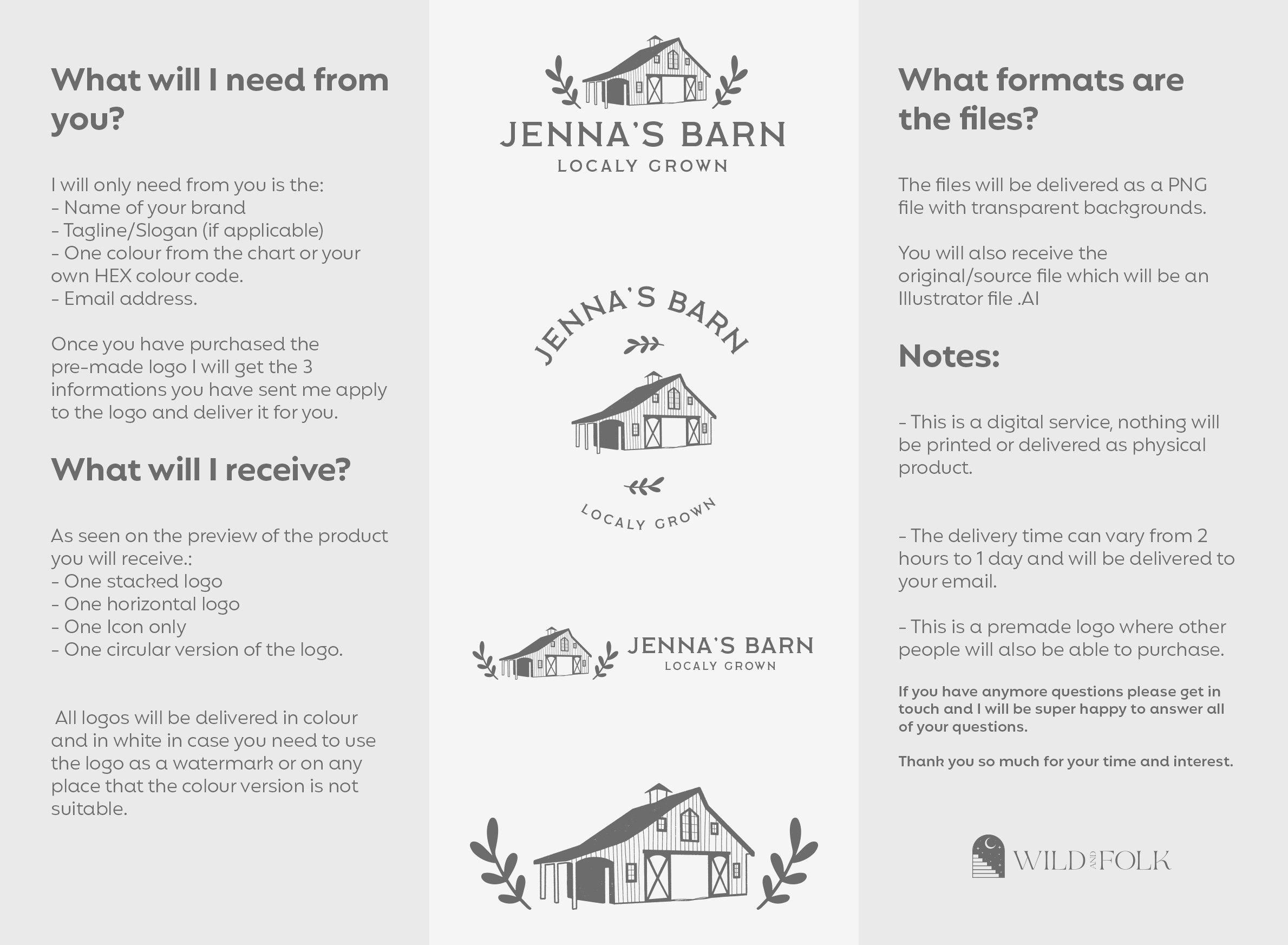 Premade Boho Logo Folk Logo Gypsy Logo Farm Logo | Etsy