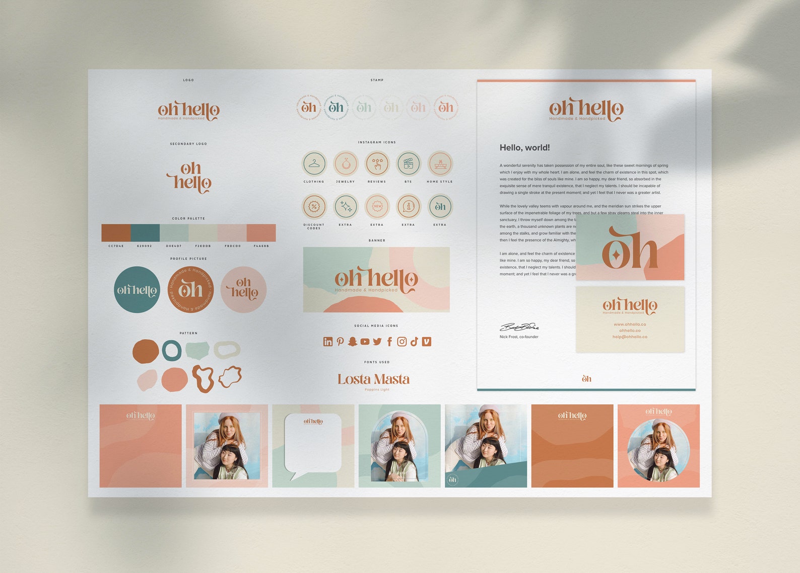 Brand identity kit Custom Logo with social media branding kit | Etsy