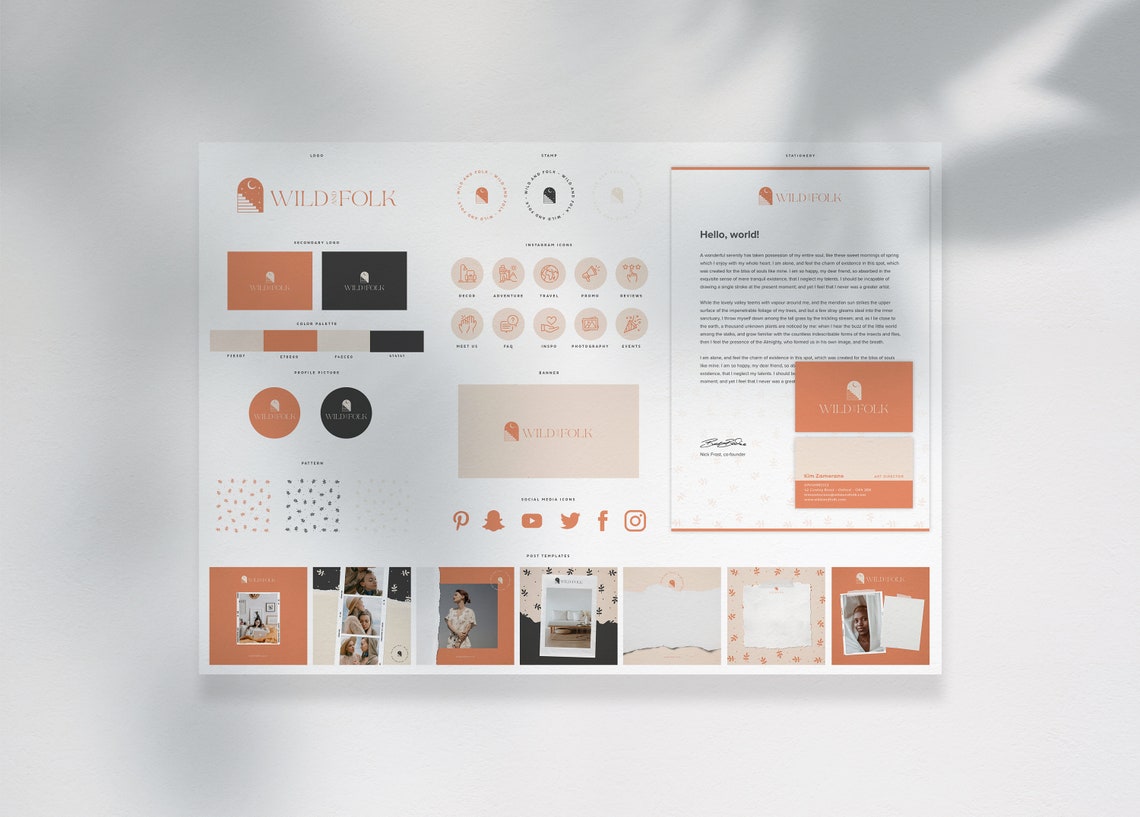 Brand Identity Kit Custom Logo With Social Media Branding Kit - Etsy